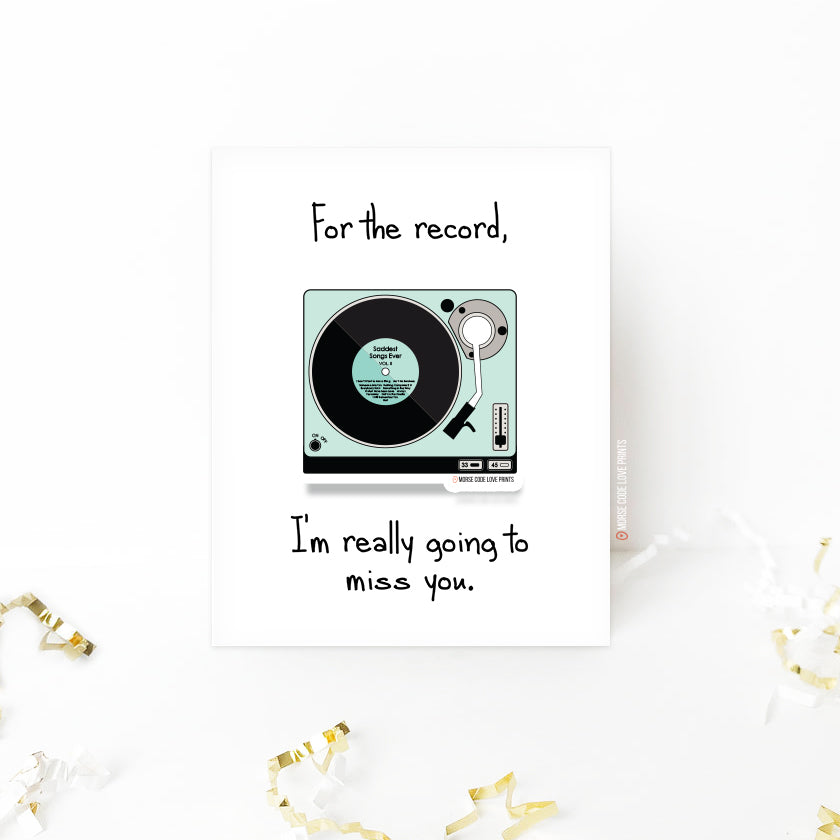 For the Record | Saying Goodbye | Specialty Card – Morse Code Love Prints